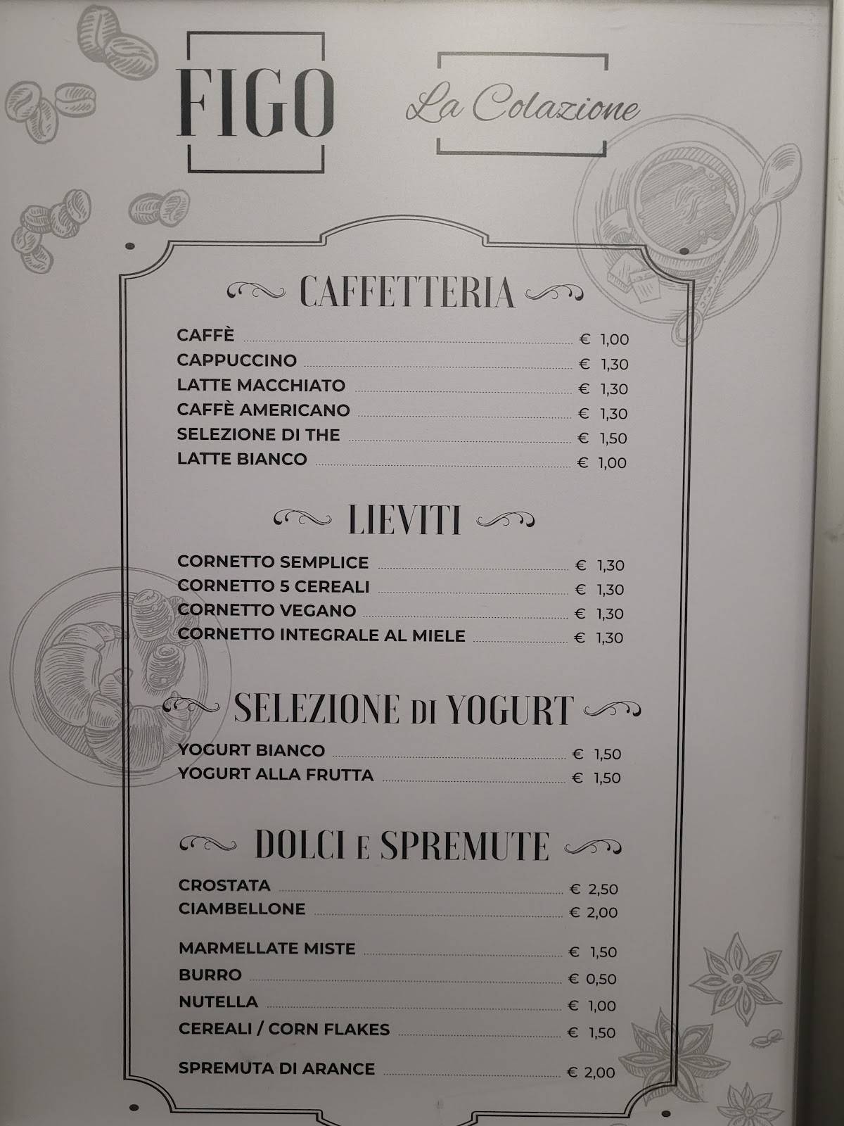 Speisekarte von Ristorante Figo Nomentana, ROM