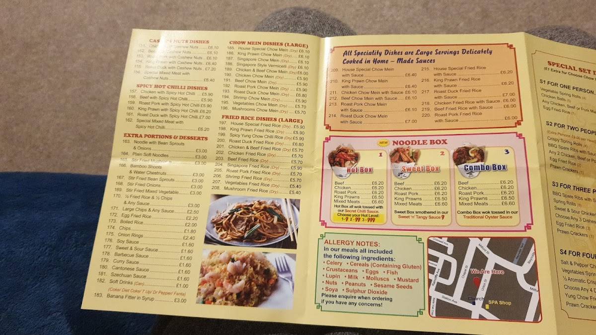 Menu at Golden Dragon restaurant, Filey