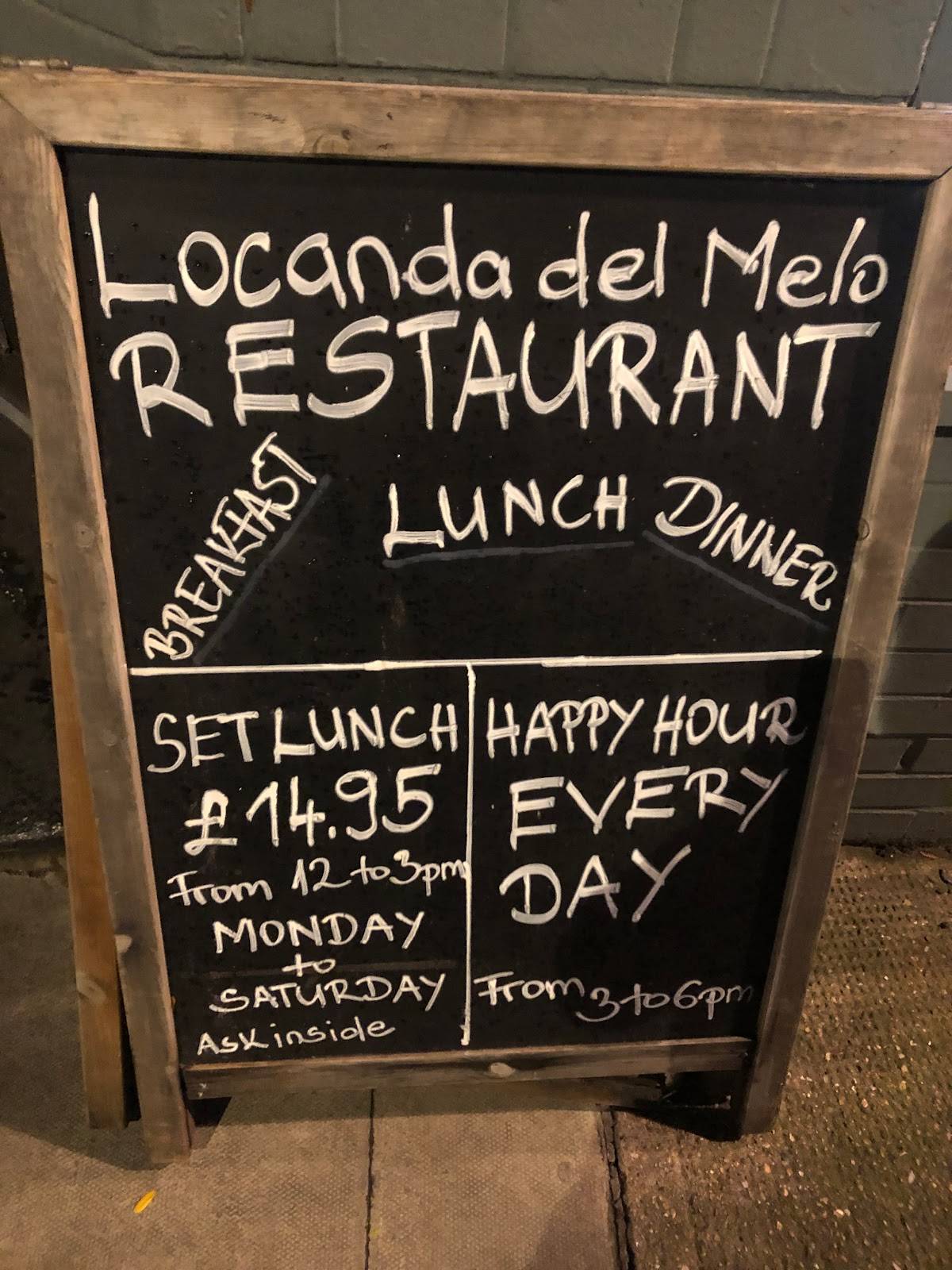 Menu at Fine Foods - Locanda del Melo restaurant, London