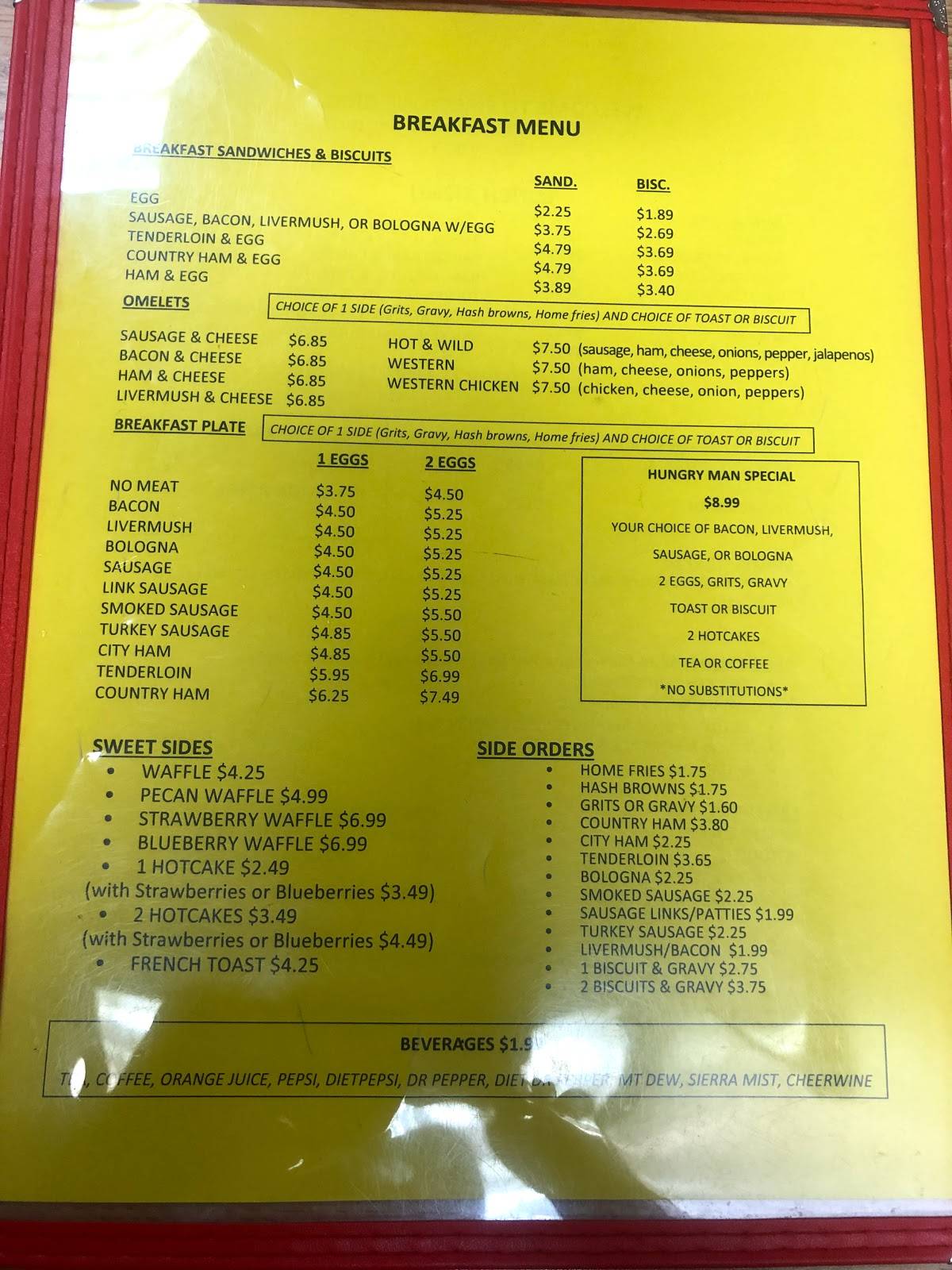 Menu at Firestone Grill restaurant, Gastonia