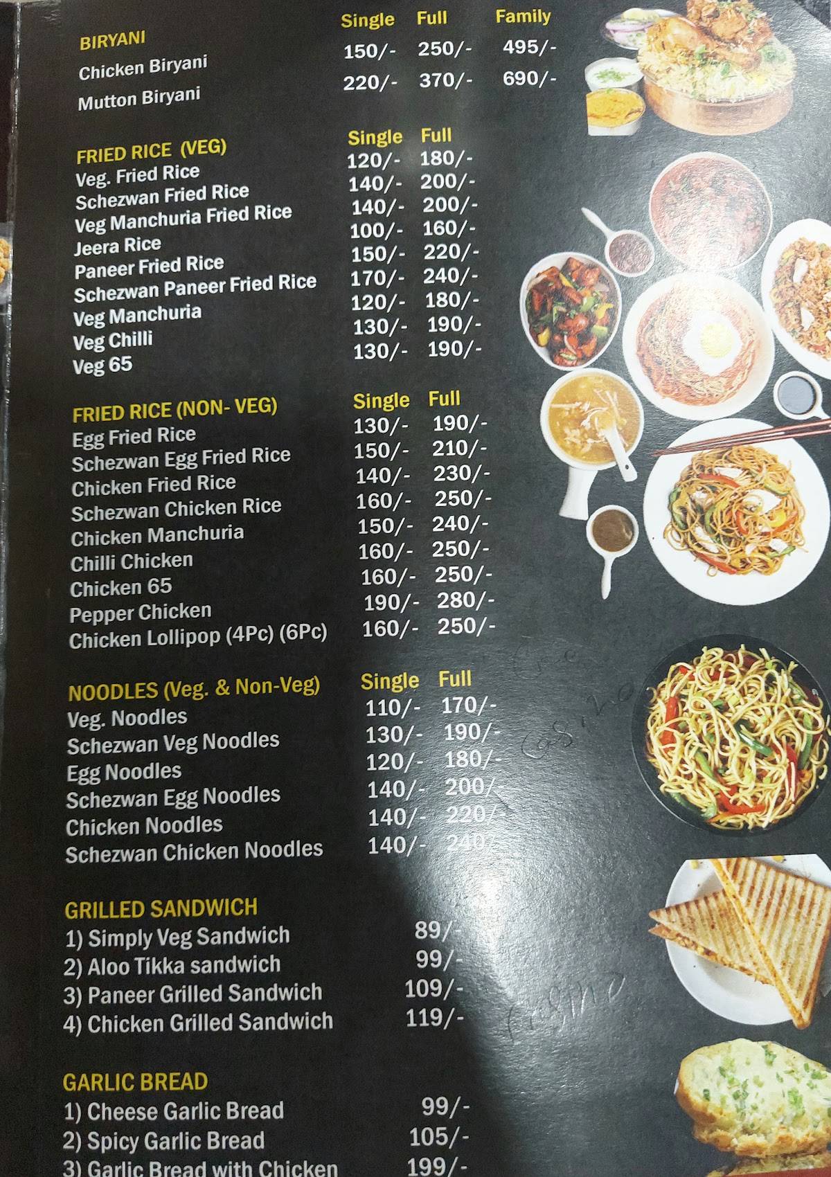 Menu at Food city, Hyderabad