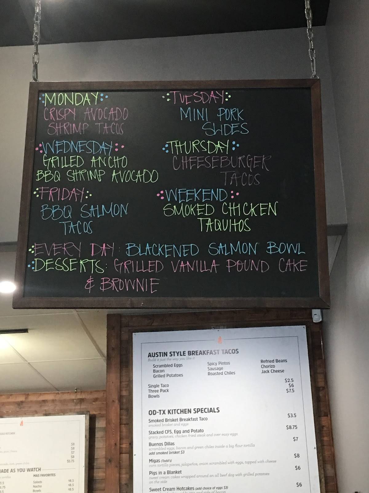 Menu at Oscar Delta Texas Kitchen restaurant, Forney