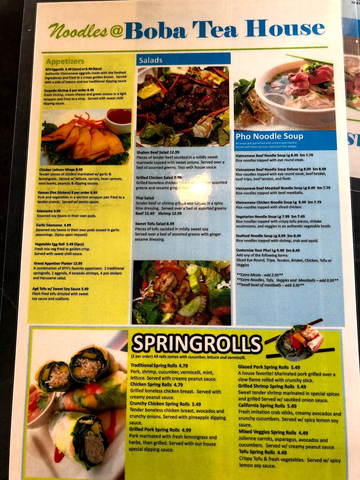 Menu at Noodles @ Boba Tea House restaurant, Fort Worth, N Beach St