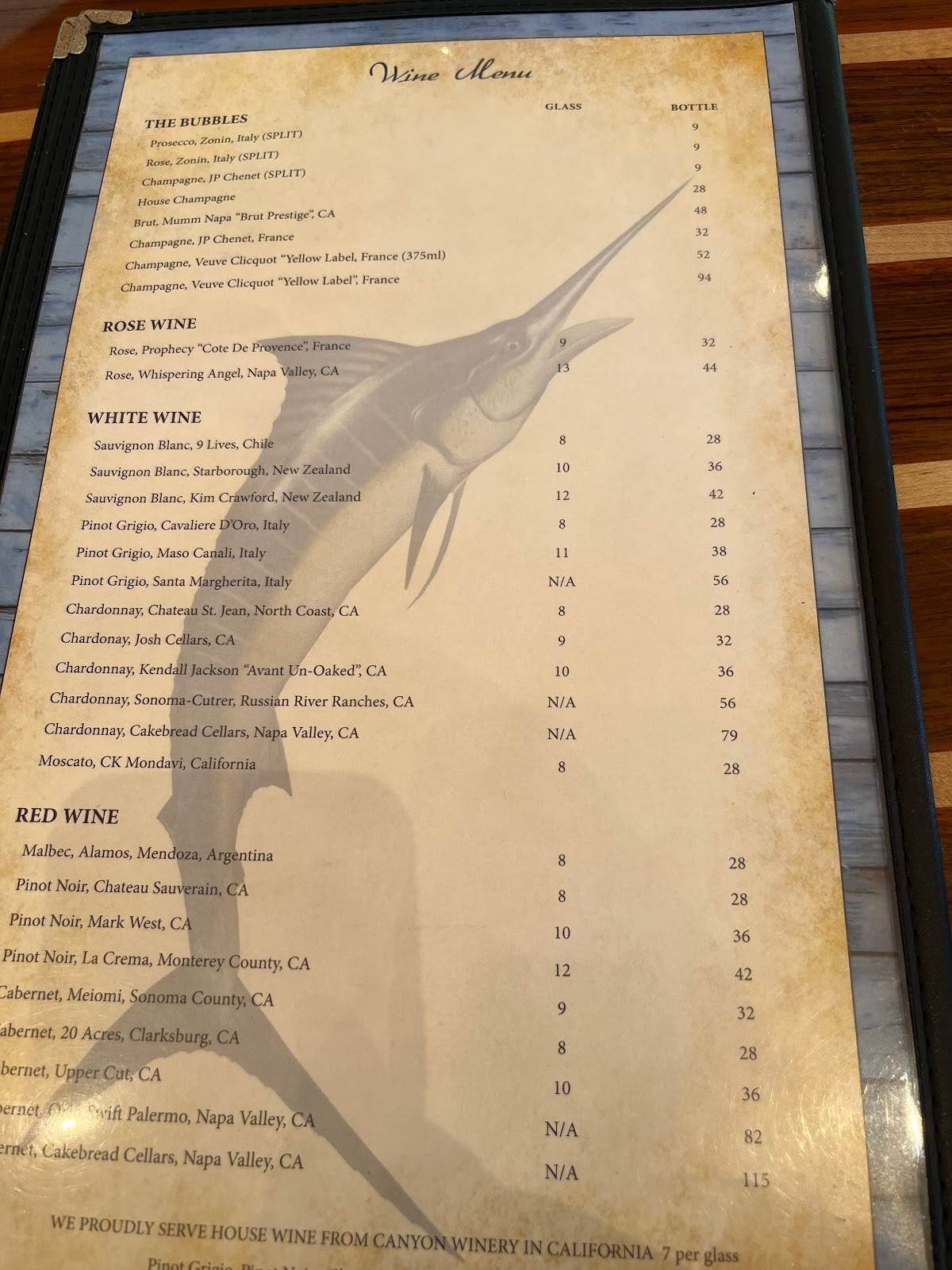 Menu at Frigate's Waterfront Bar & Grill - Melbourne, Melbourne