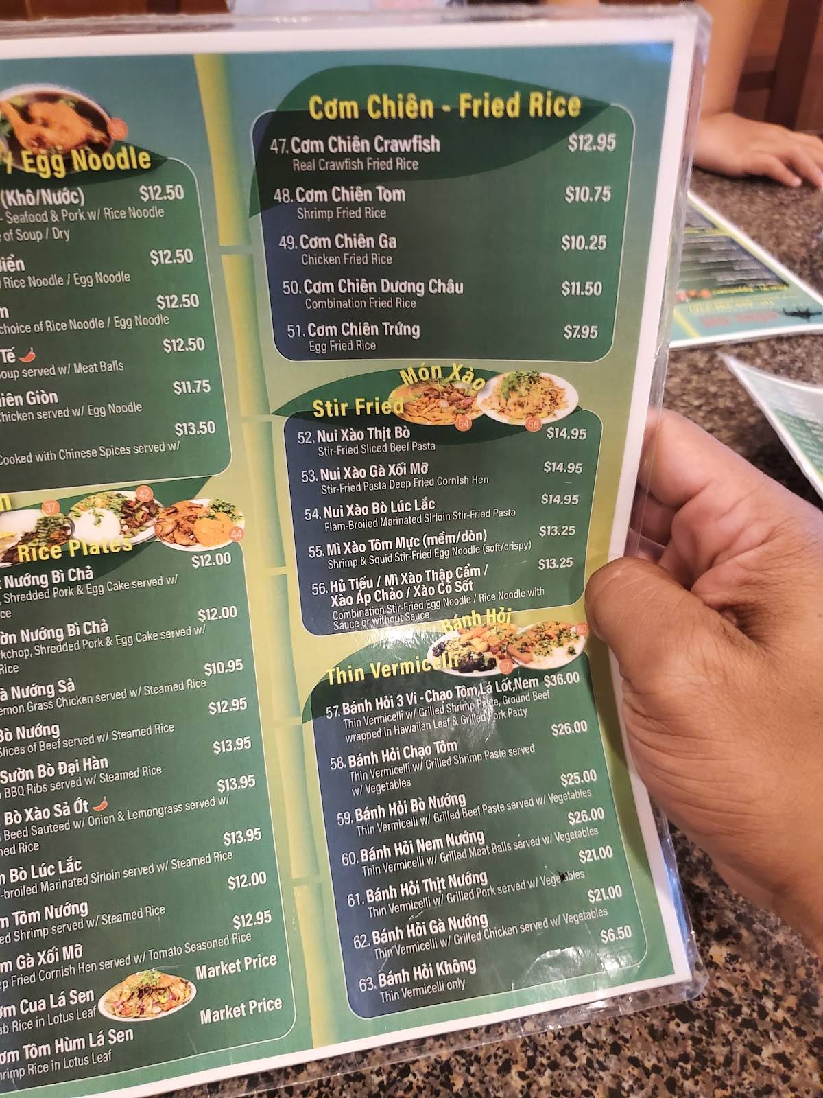 Menu at Đồng Quê Restaurant, Garland