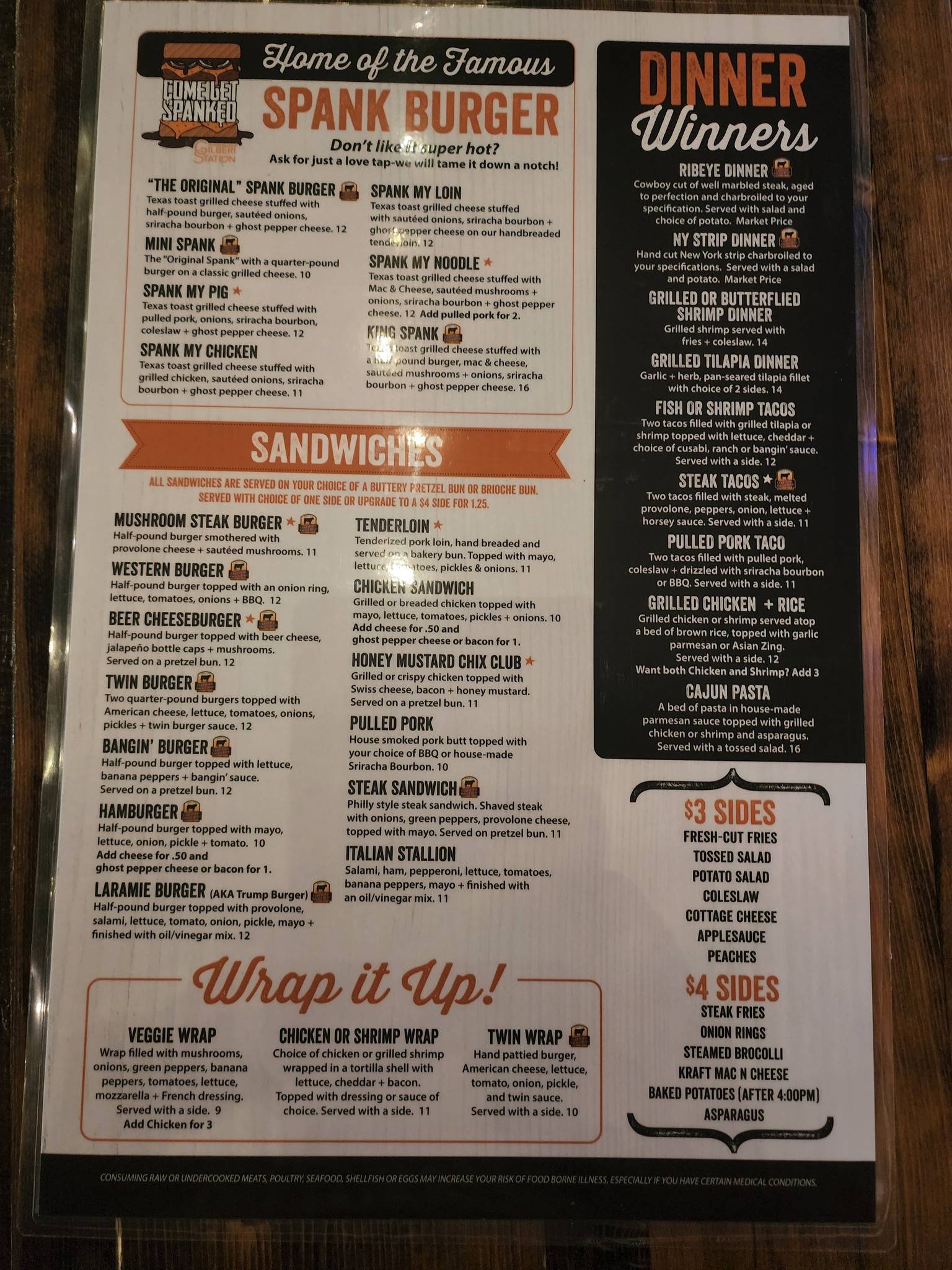 Menu at Gilbert Station Bar and Grill, Burkettsville