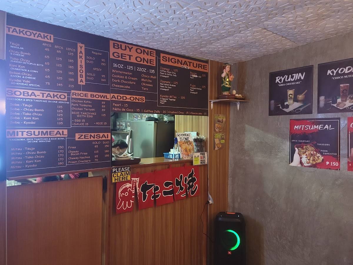 Carta del restaurante Go Kyōdai, Laoag