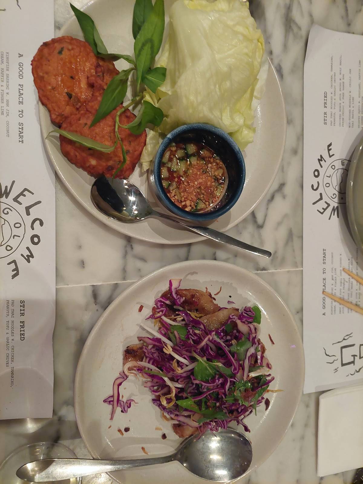 Menu at Golden Boy restaurant, Adelaide