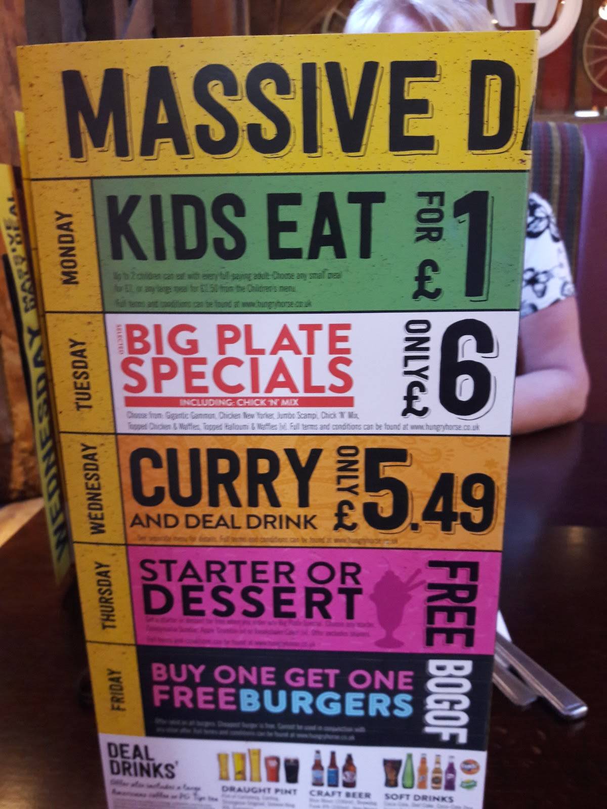 Menu at Great Baddow Barn, Chelmsford