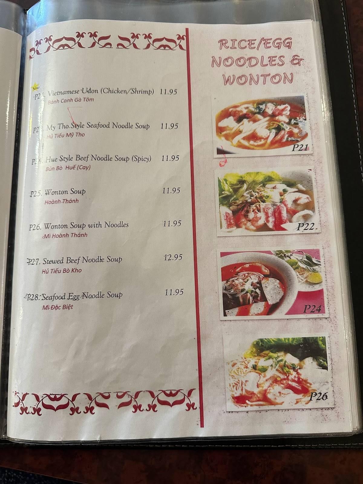 Menu at Pho Kinh Do Vietnamese Thai restaurant, Guelph, 650 Woodlawn Rd W