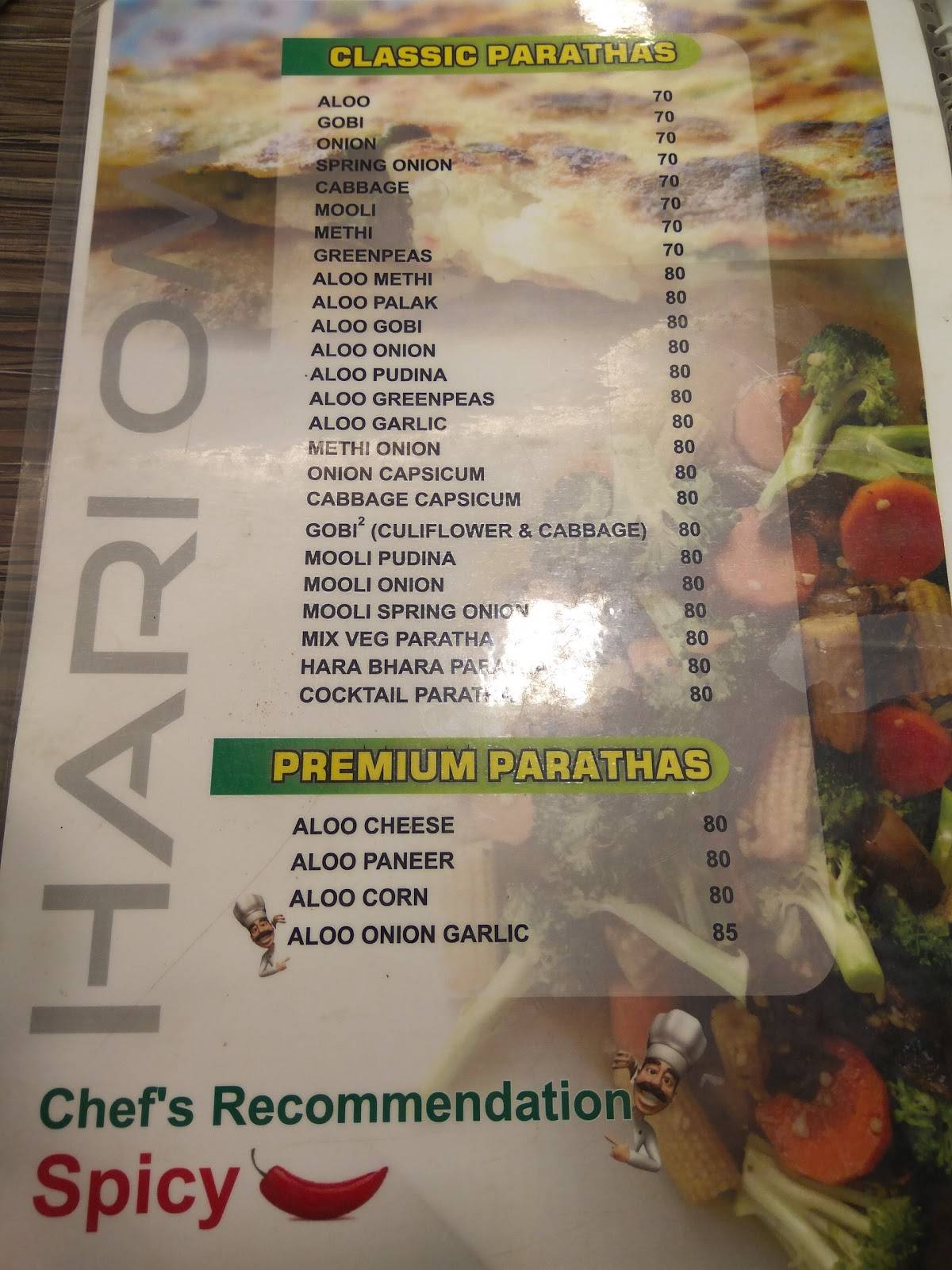 Menu at Hari Om Paratha House & Caterers, Thane, Shop No 22