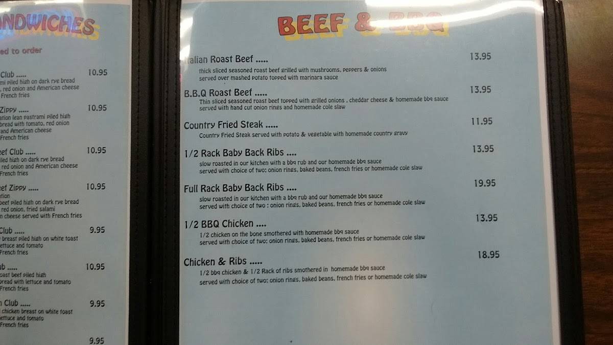 Menu at Harry's Restaurant, Westborough