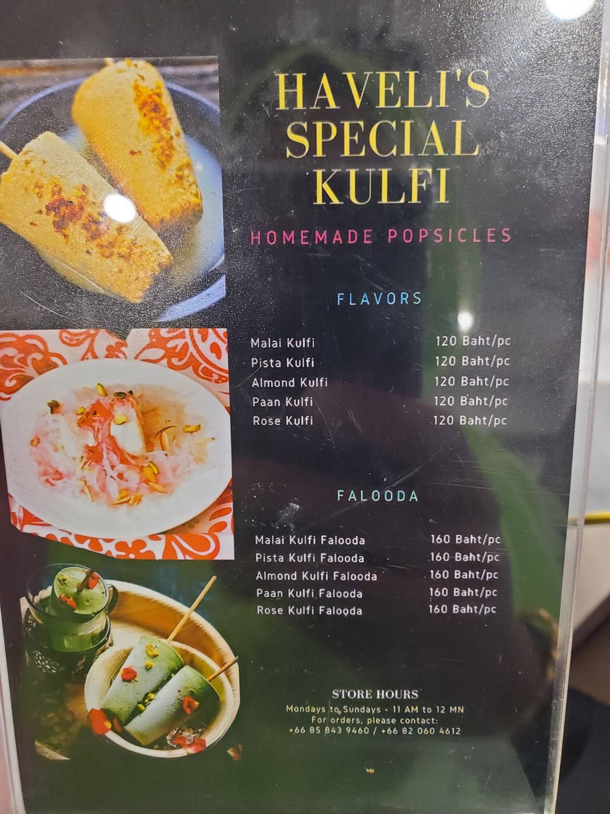 Carta de Haveli Indian Restaurant Pattaya - Best Indian Restaurant in ...