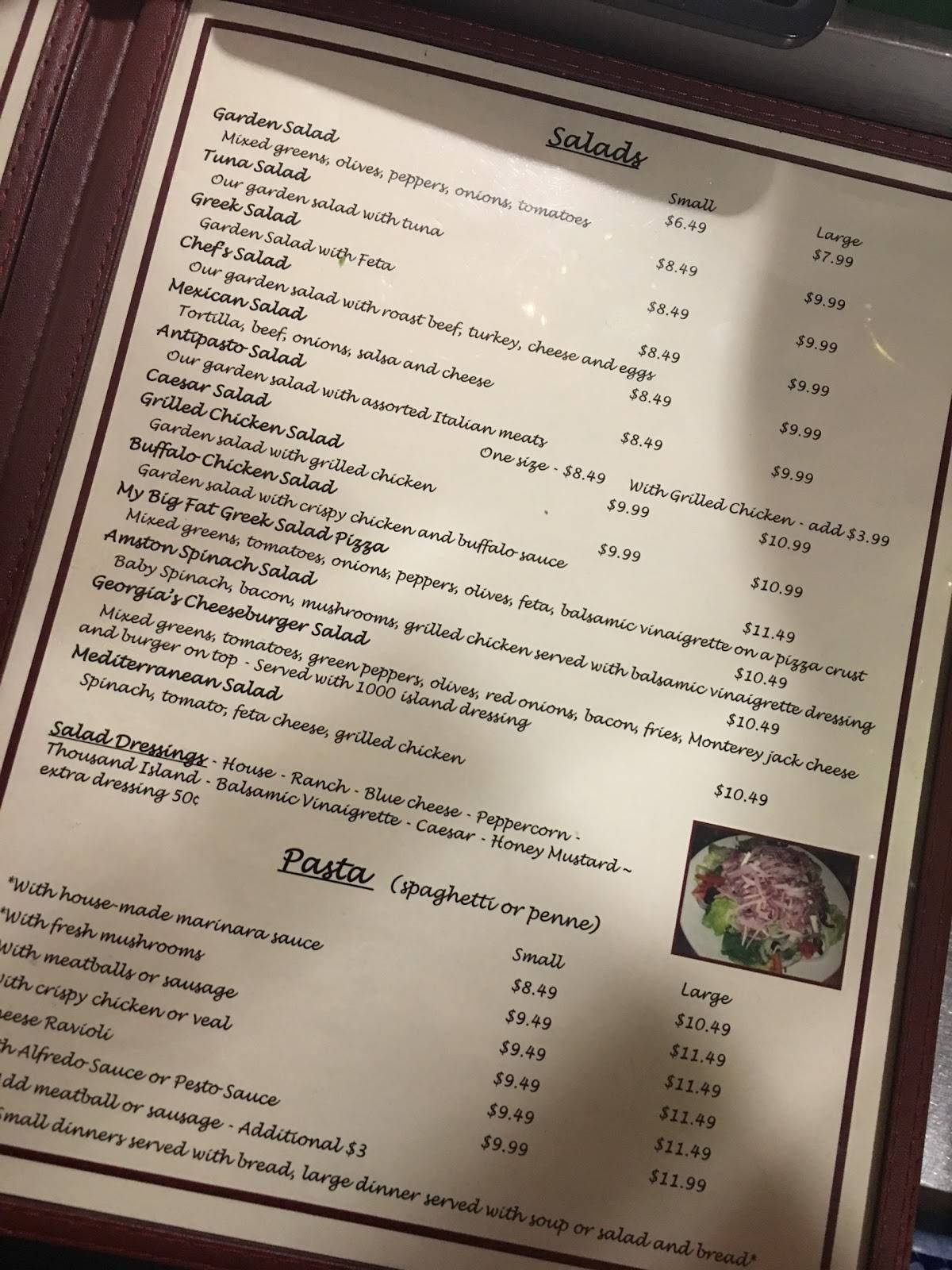 Menu at Georgia's Restaurant & Pizza, LLC, Hebron