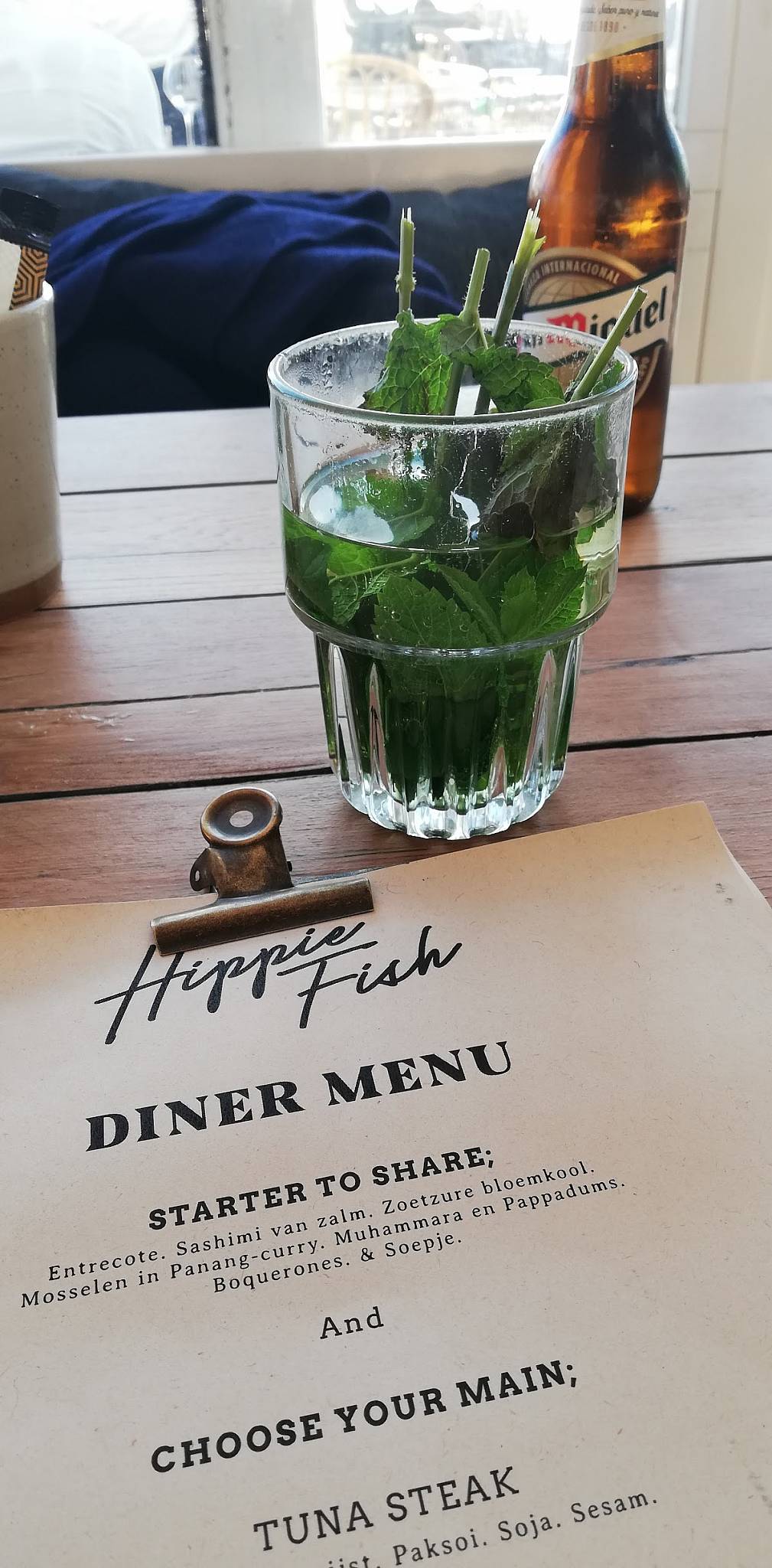 Menu at Hippie Fish, Zandvoort