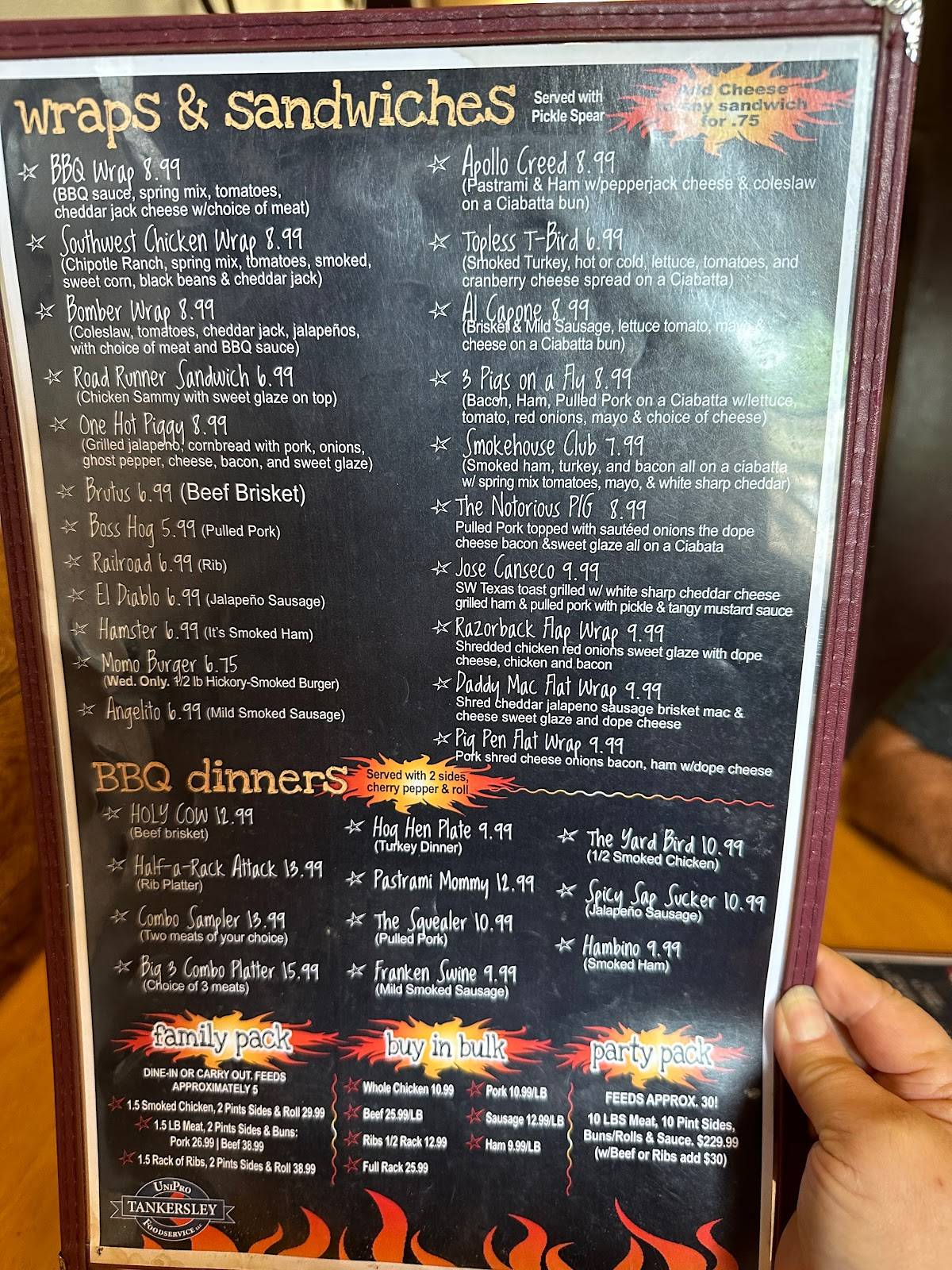 Menu at Holy Smokes BBQ, Mountain Home, 400 AR-201