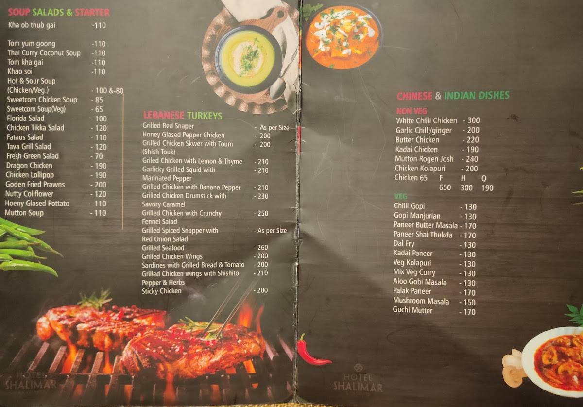 Menu at Hotel Shalimar Veg&Non Veg, India