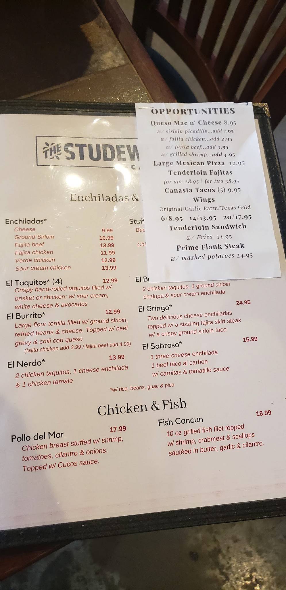 Menu at Studewood Cantine pub & bar, Houston