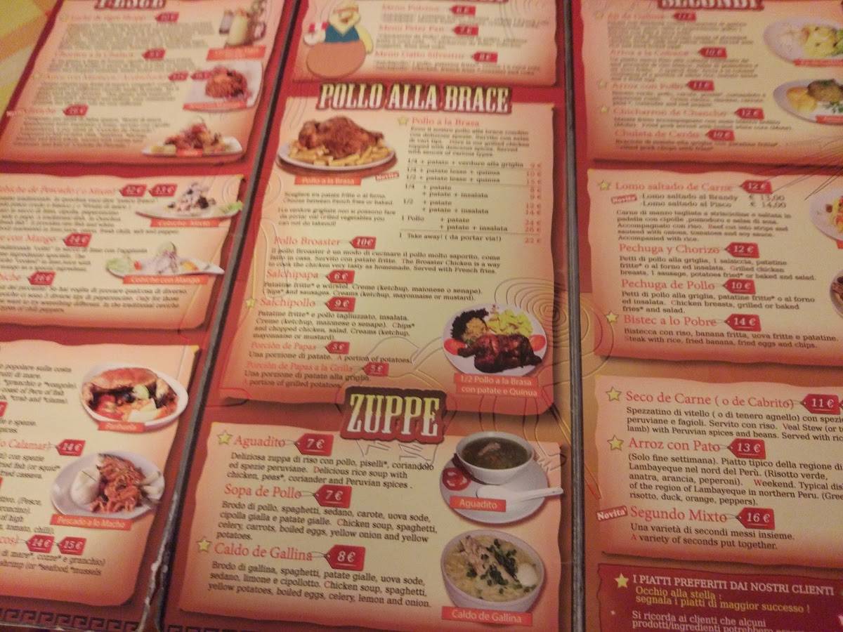 Menu da Inka Chicken ristorante, Roma, Via Palestro