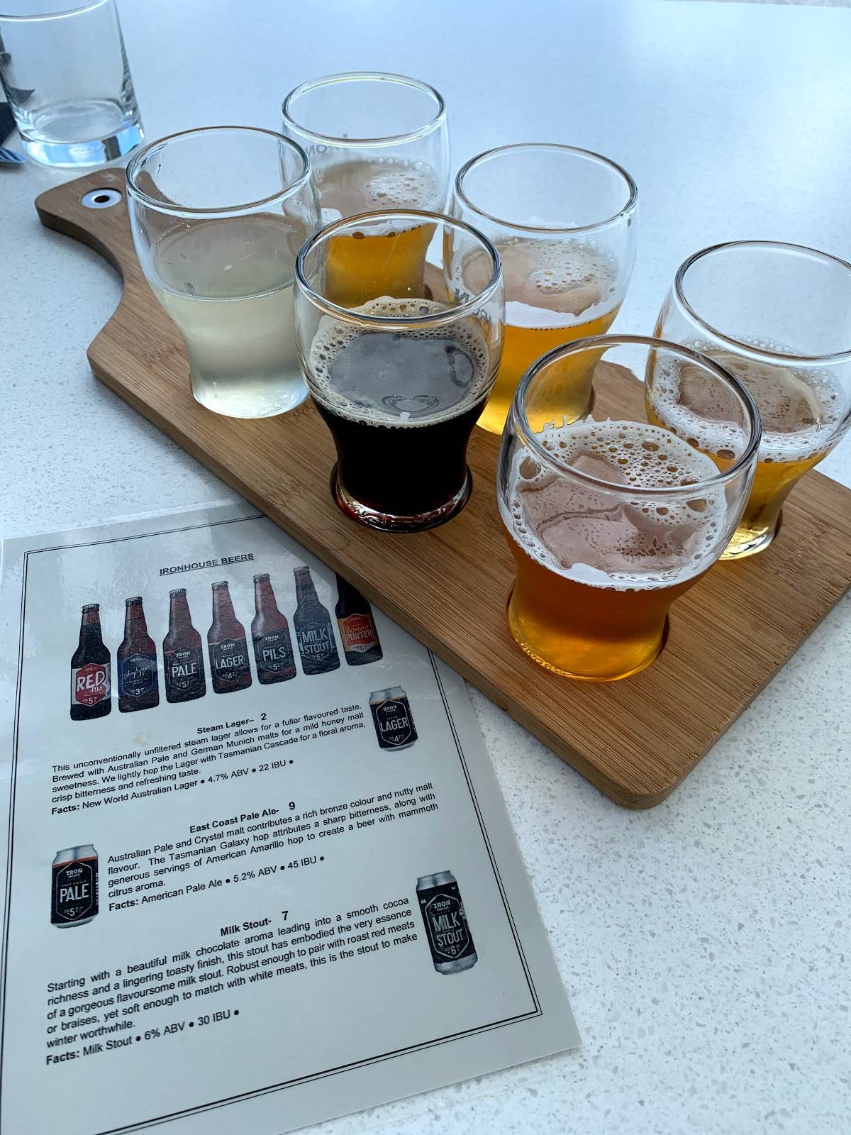 Menu at Iron House Brewery Distillery & Vineyard pub & bar, Four Mile Creek