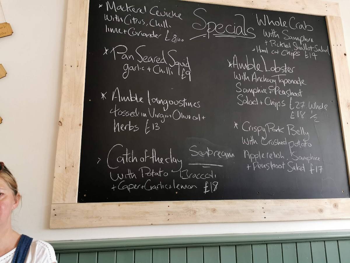 Menu at JASPERS BISTRO restaurant, Amble
