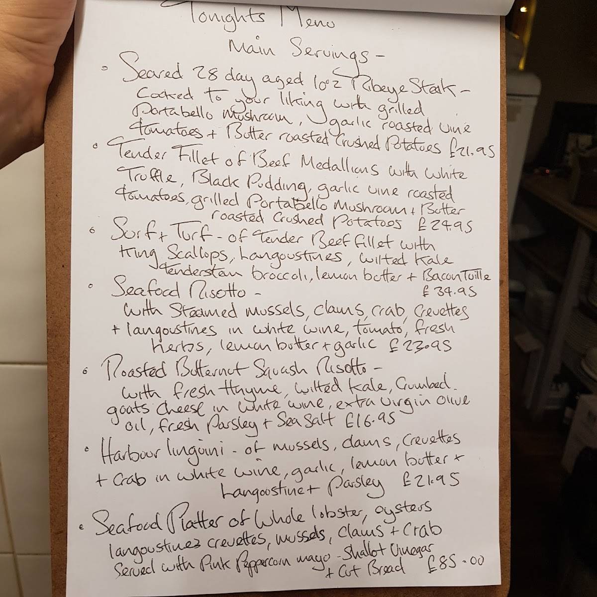 Menu at JASPERS BISTRO restaurant, Amble