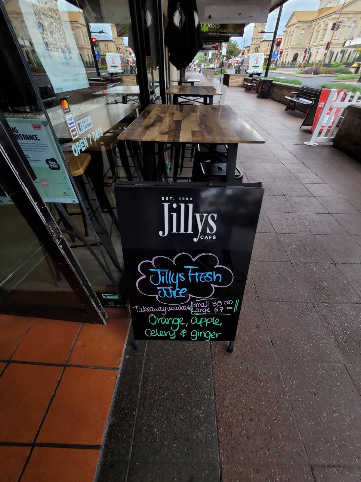 Menu at Jillys Cafe, East Toowoomba