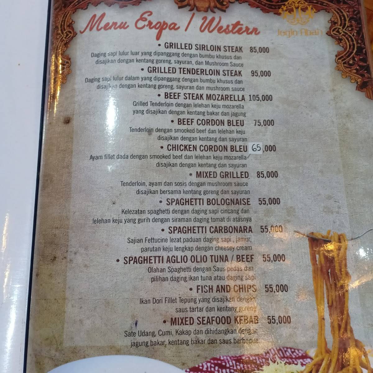 Carta del restaurante Joglo Abah Resto, Kedai Kopi dan Pusat Oleh-oleh ...
