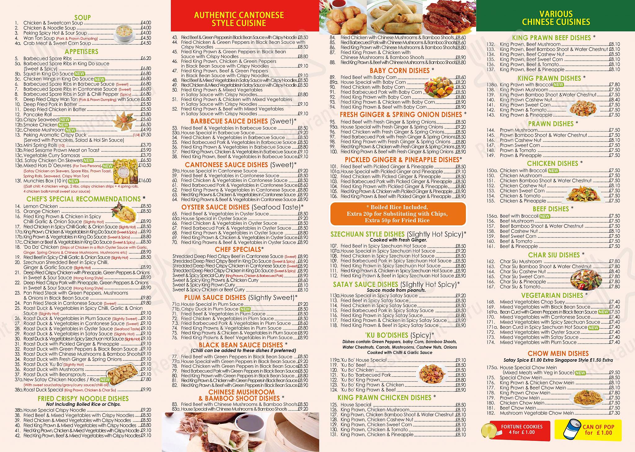 Menu at John's Chinese Take Away fast food, Blyth