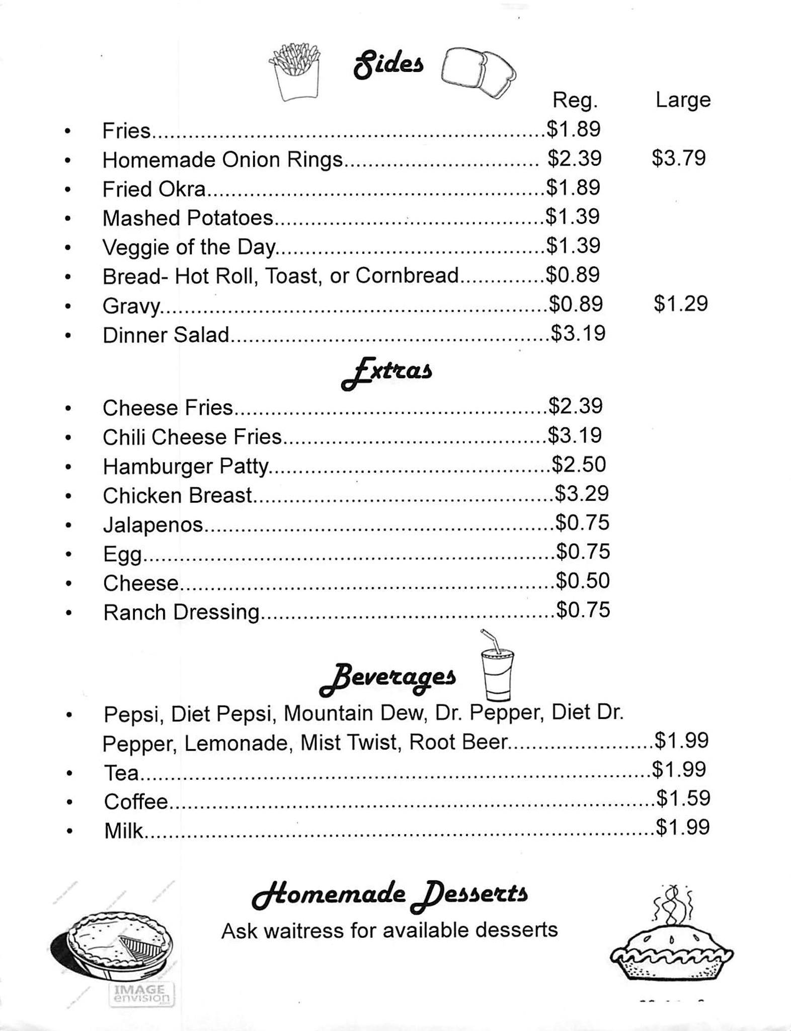 Menu at Johnson's Stepping Stone Cafe, Bixby