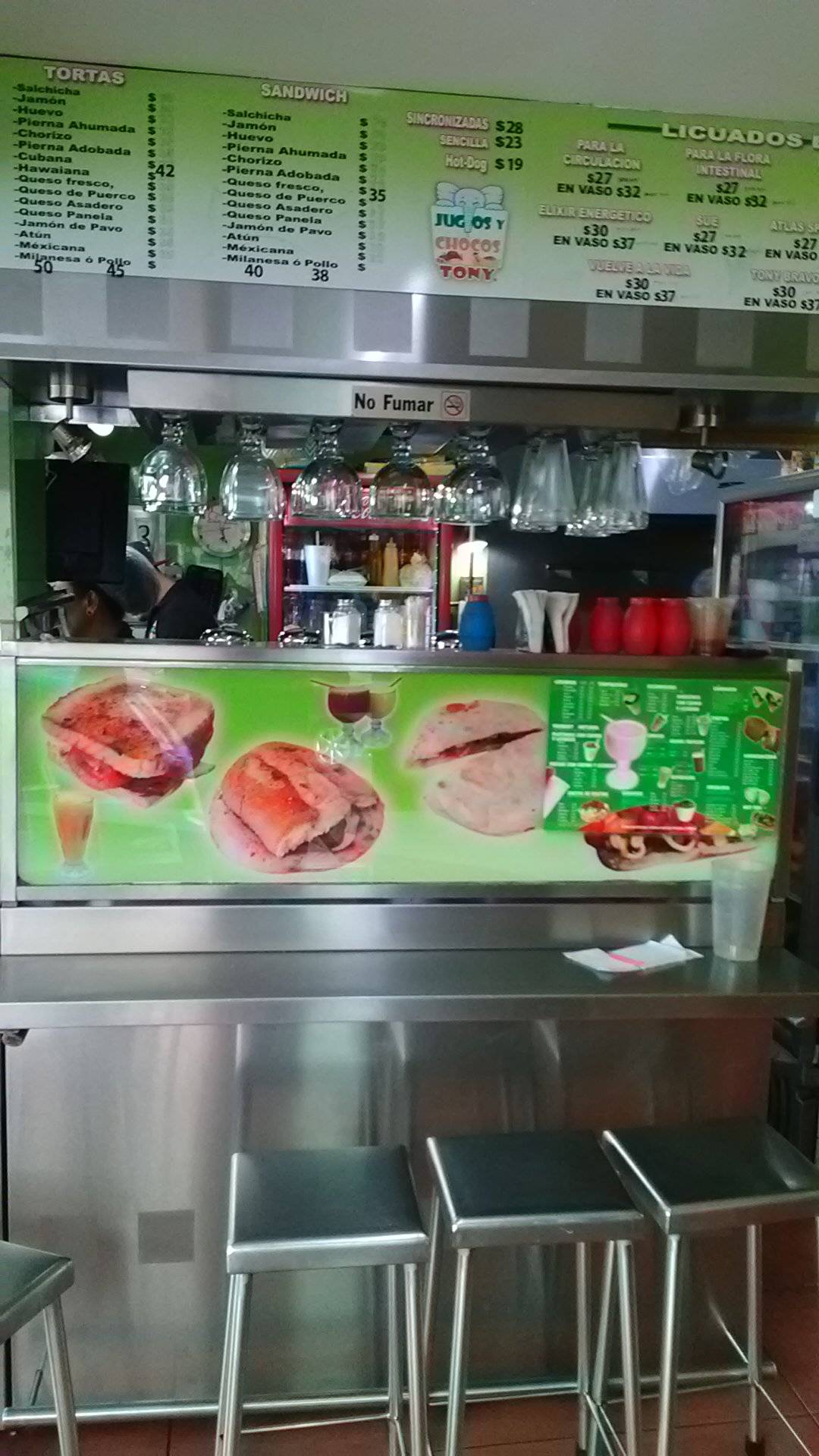 Carta del pub y bar Jugos y Chocos Tony, Aguascalientes, Profesor ...