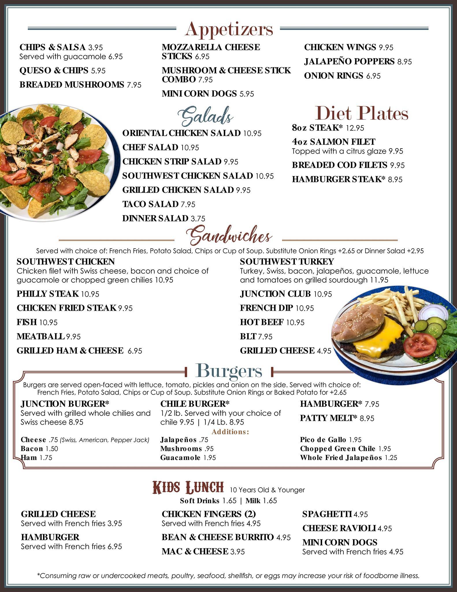 Menu at Junction Restaurant, Pagosa Springs, 401 E Pagosa St