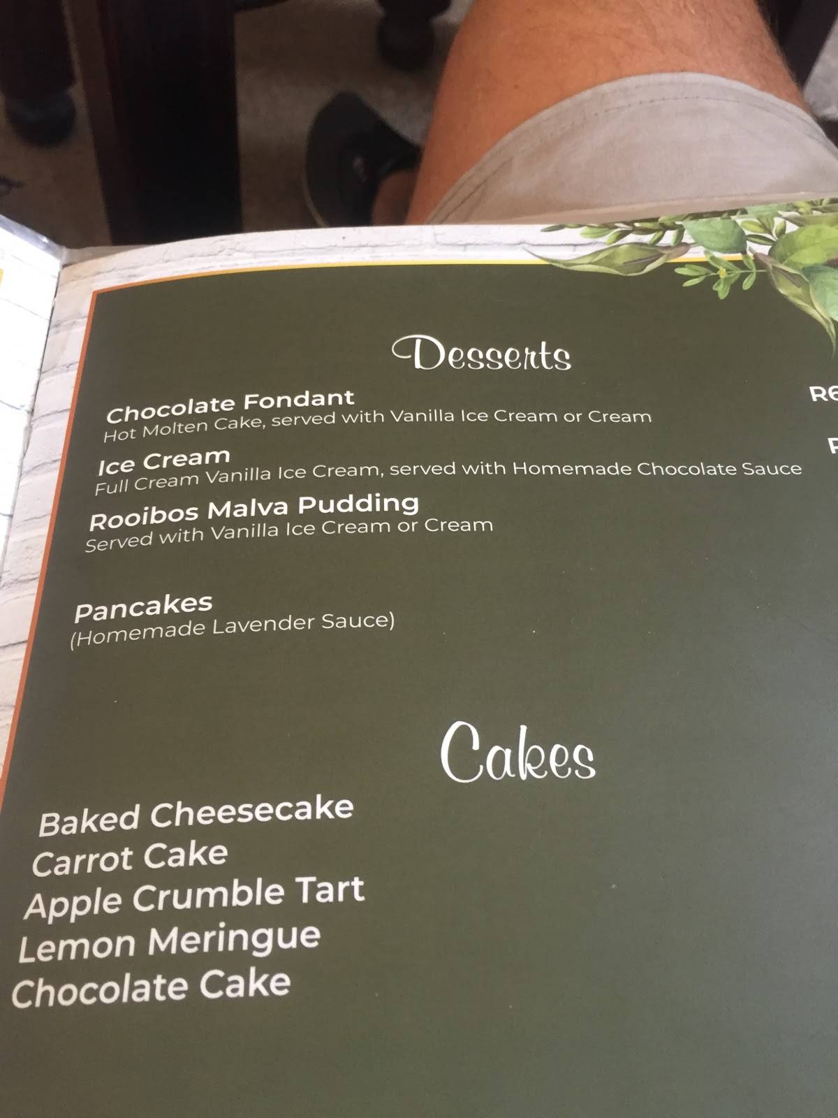 Menu at Karoo Cafe, Pretoria, 141 Lynnwood Rd