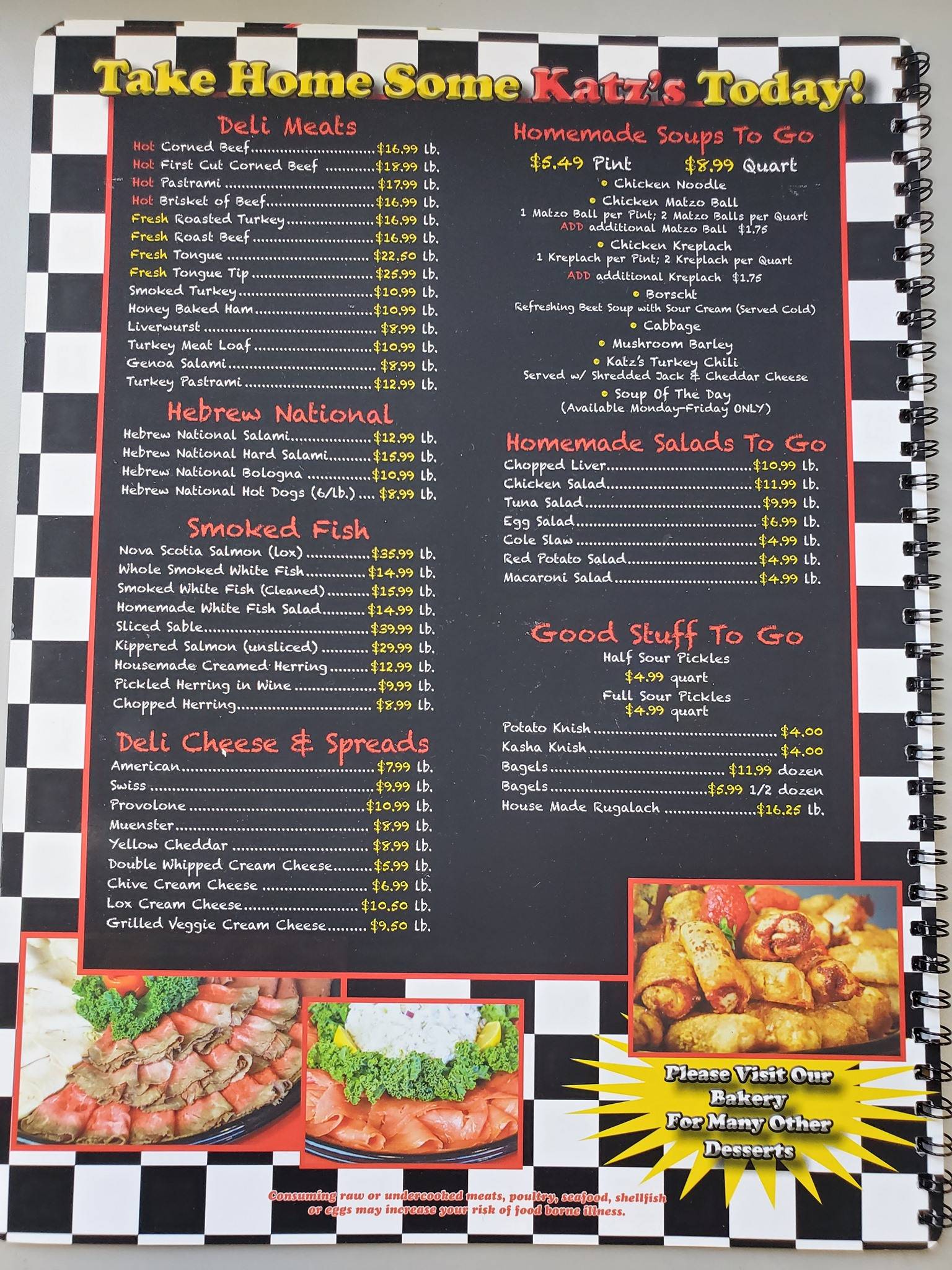 Menu at Katz's Deli Restaurant, Woodbridge