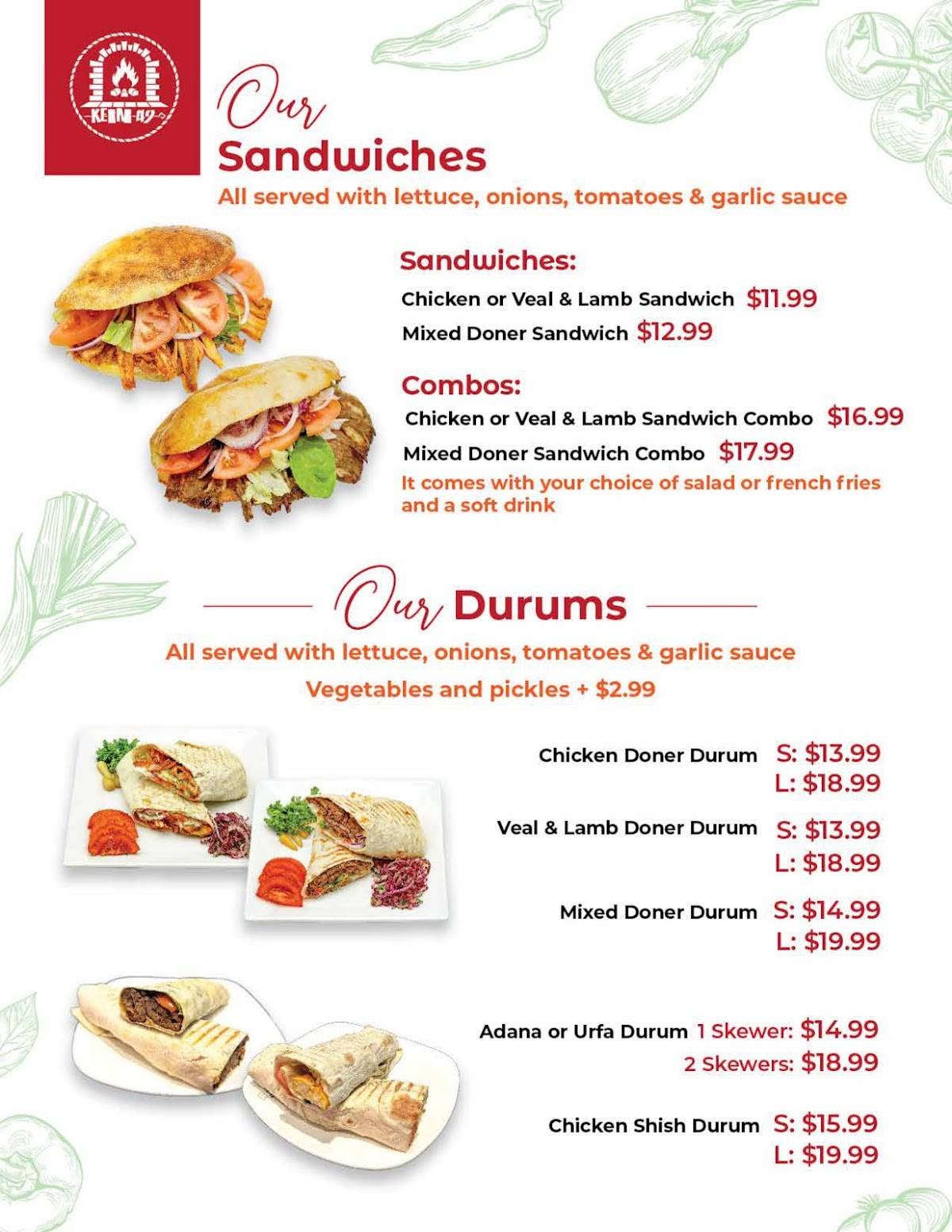Menu at Kebab 49 - Turkish Restaurant, Toronto