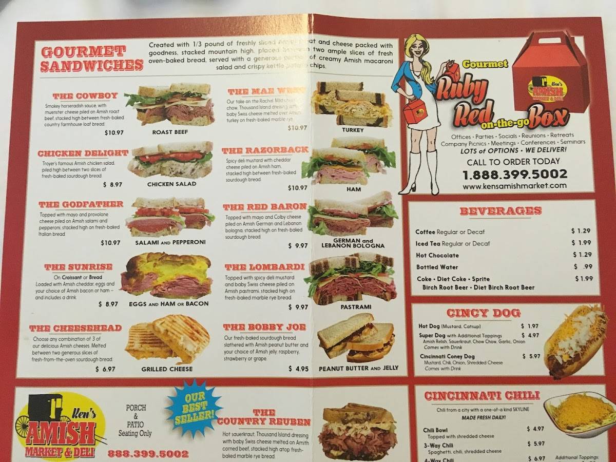 Menu at Ken's Amish Deli & Bakery, Mount Dora