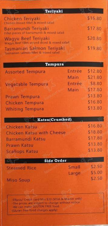 Menu at Ken's Sushi Bar Dining, Bexley North