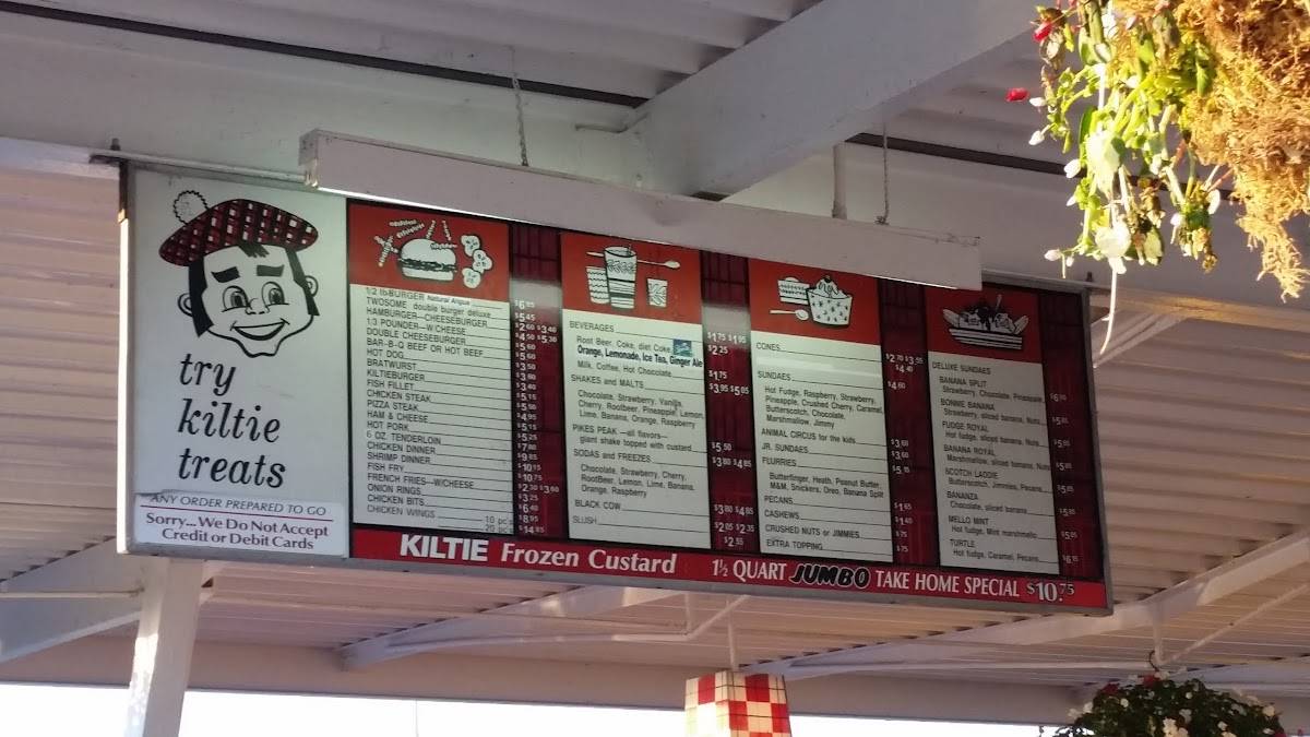 Menu at Kiltie Drive-In restaurant, Oconomowoc, N48W36154 E Wisconsin Ave