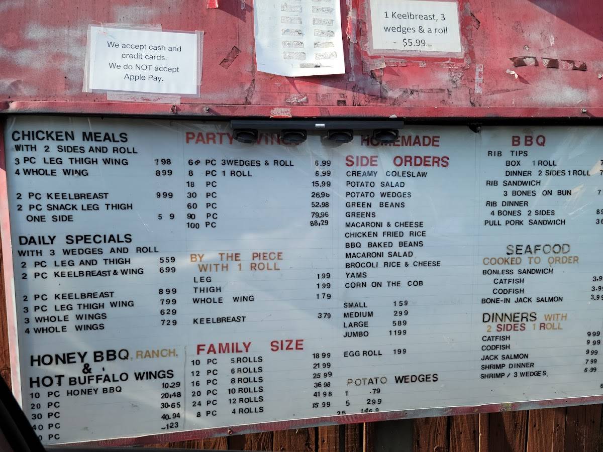 Menu at Kings Fast Food Chicken, Louisville, Dixie Hwy