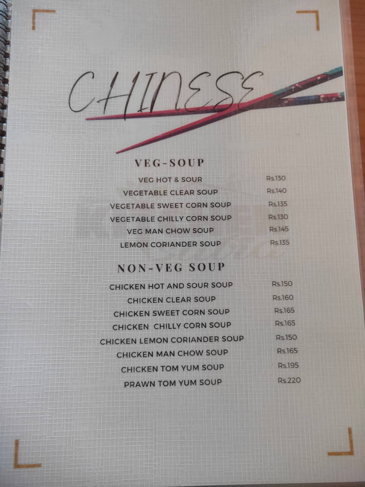 Menu at Kitchen Sutra, Chandannagar
