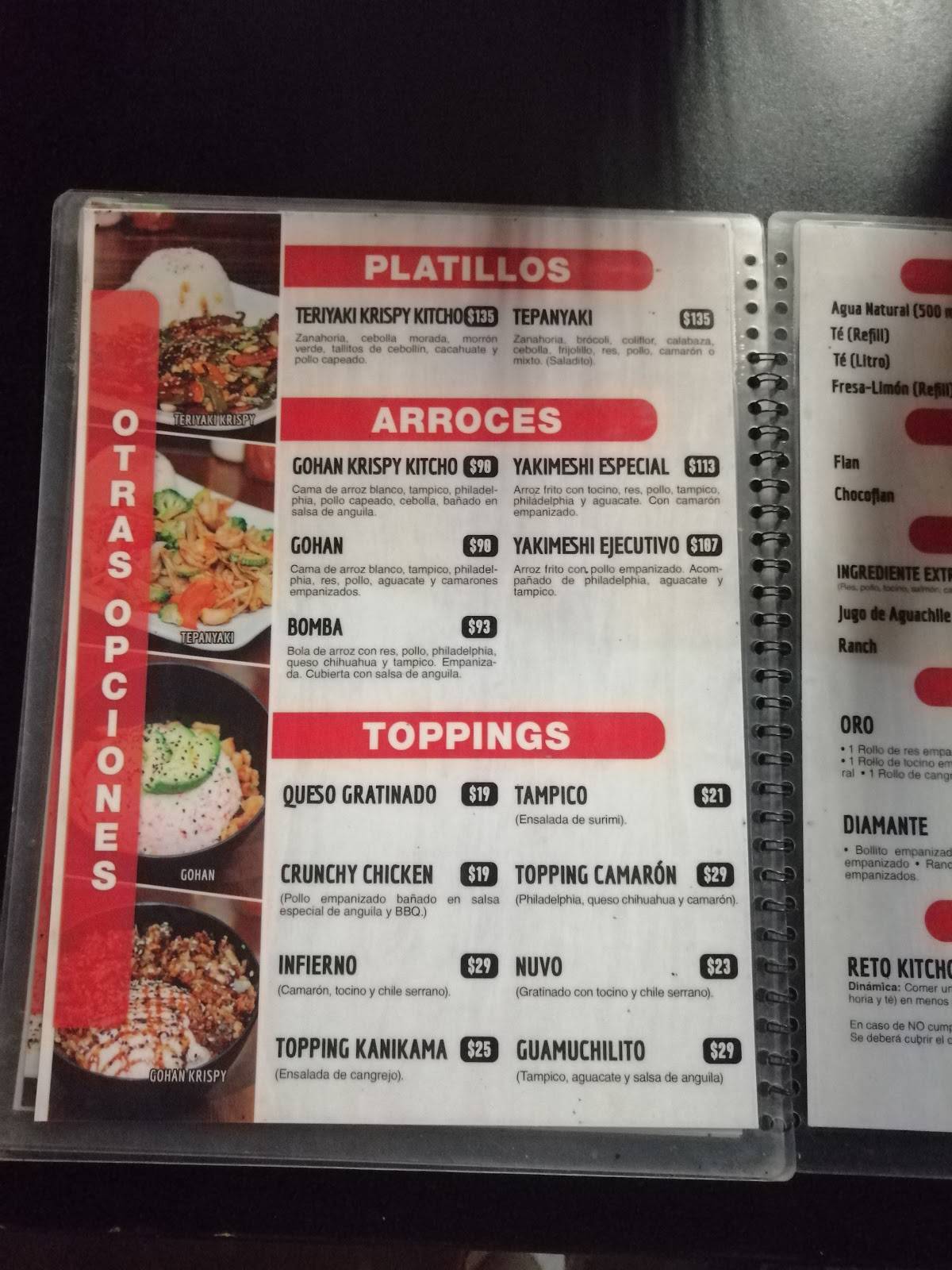 Carta del restaurante Kitcho Sushi, Culiacán Rosales, Blvd. Francisco I ...