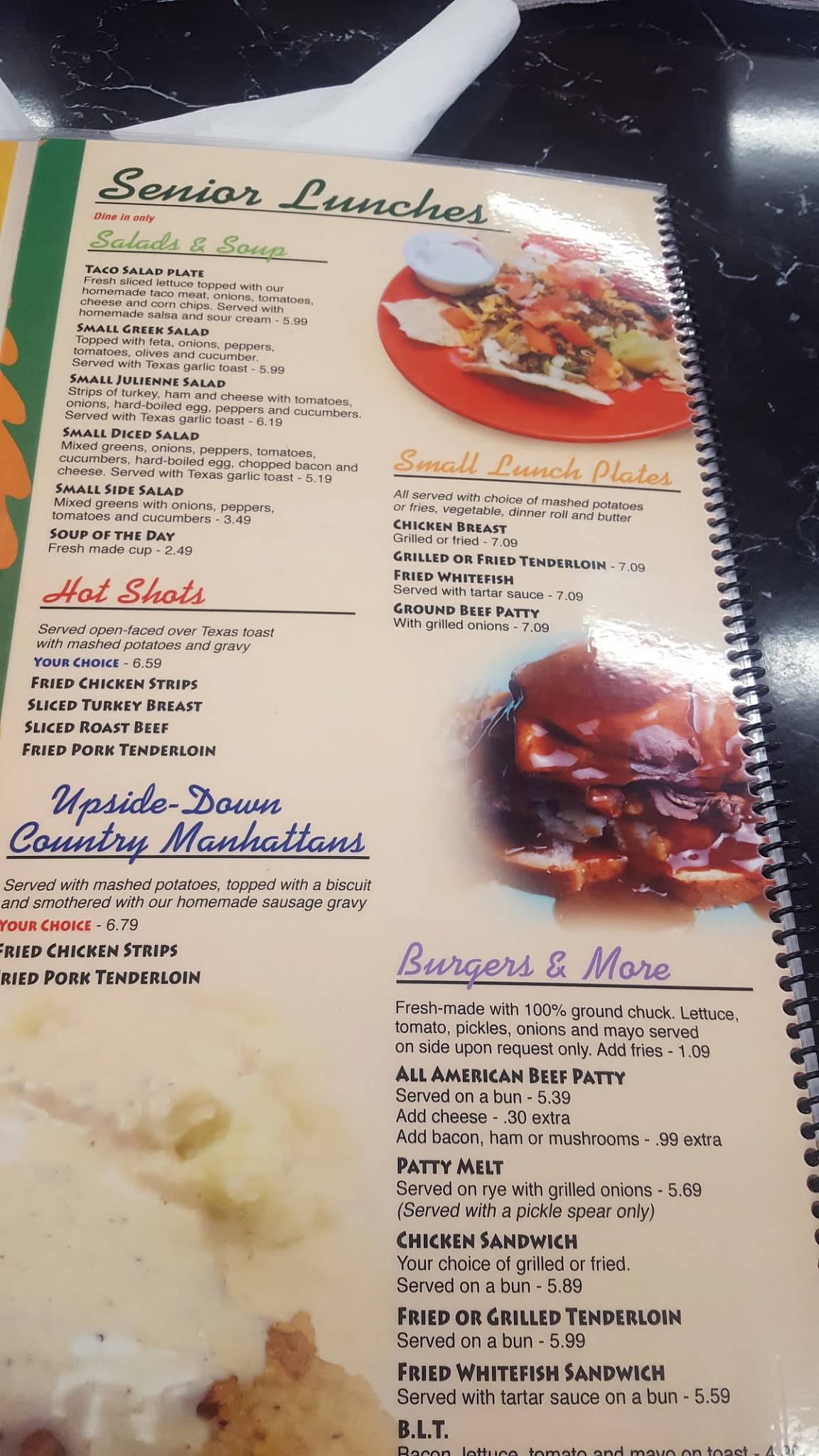 Menu at Frittatas Restaurant, Kokomo