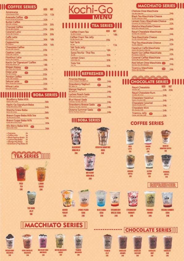 Menu at Kopi Kochi-Go Johar Baru, Central Jakarta