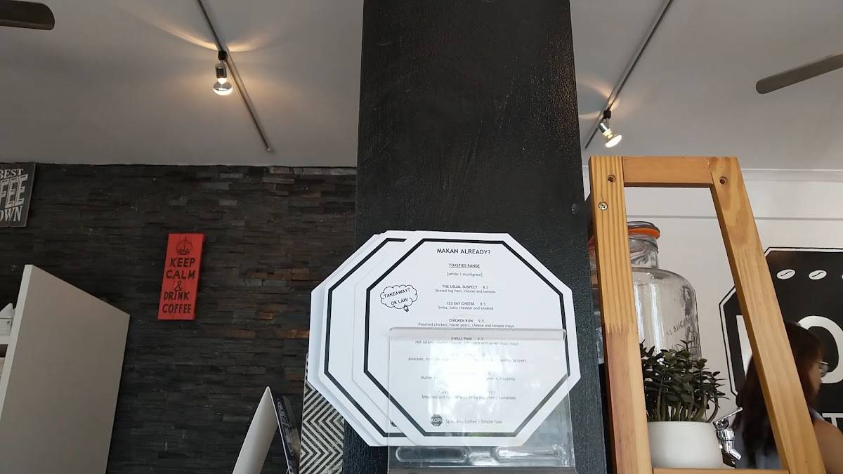 Menu at Kopi Stop cafe, Darwin City