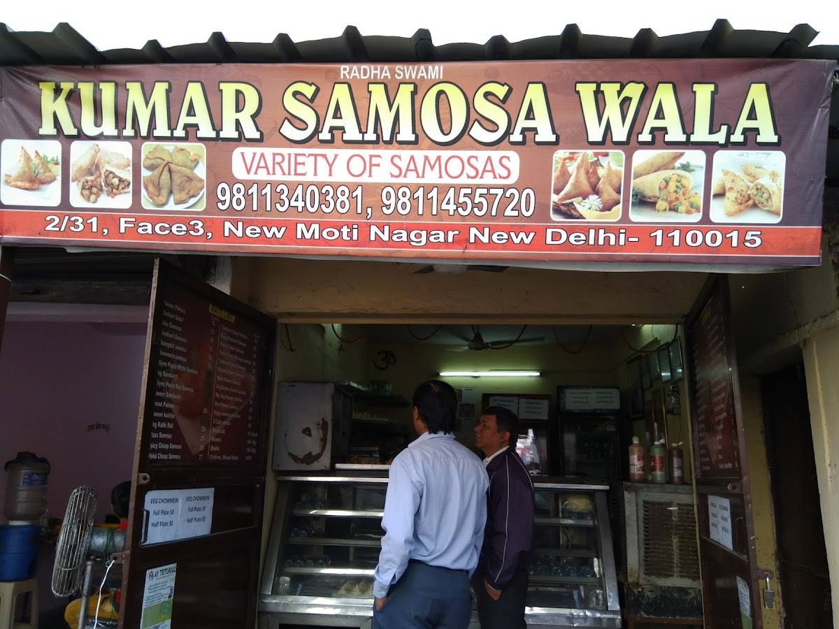 Menu at Kumar Samosa Wala, New Delhi