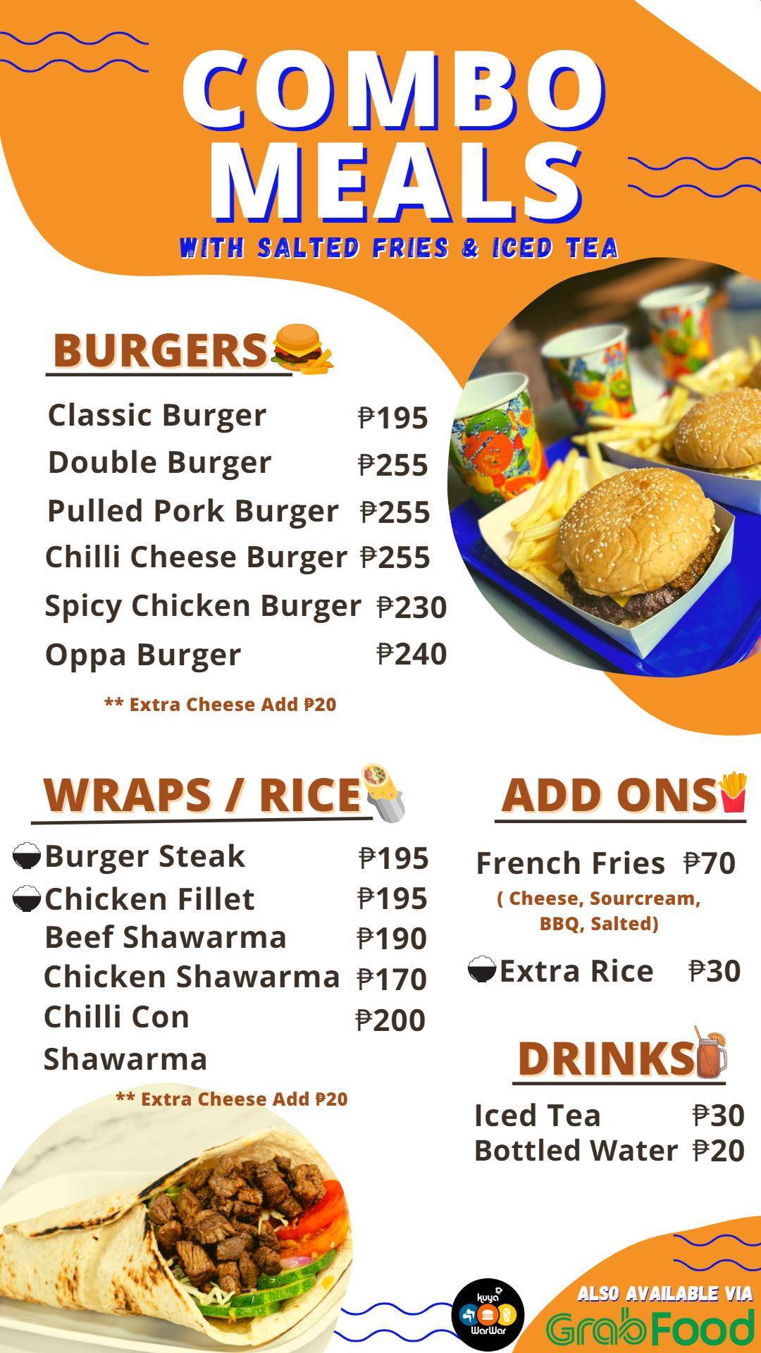 Menu at Kuya Warwar's (Talisay Branch) restaurant, Talisay City