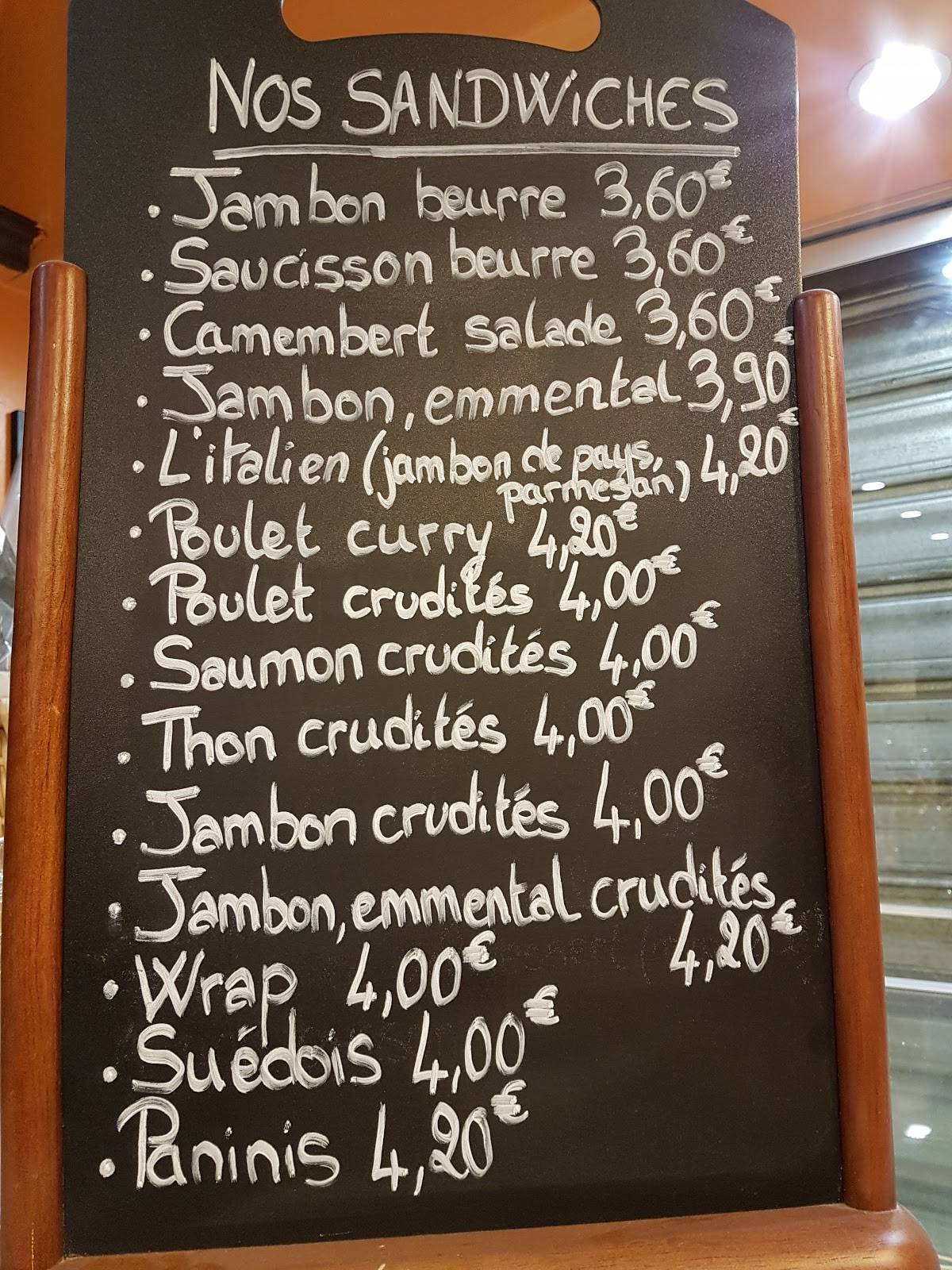 Menu au La Boulangerie Saint Charles (Maison Fouques), Paris