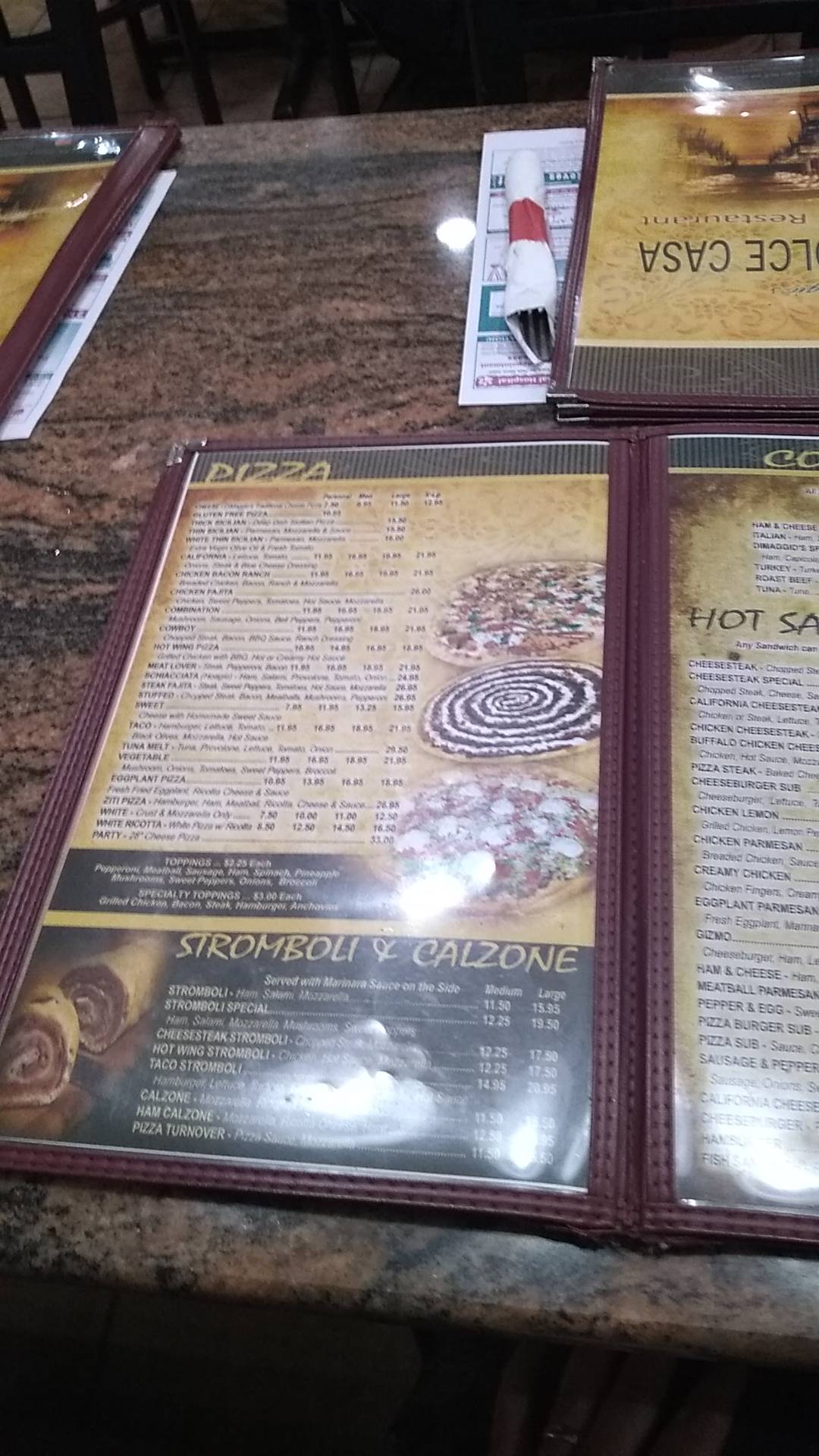 Menu at La Dolce Casa - DiMaggio's restaurant, Tamaqua