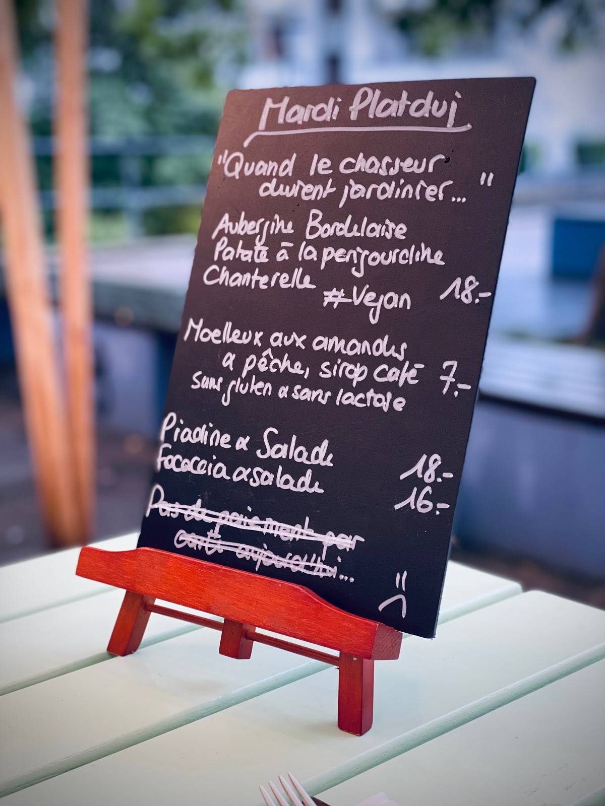 Menu au La Fraîche, Genève