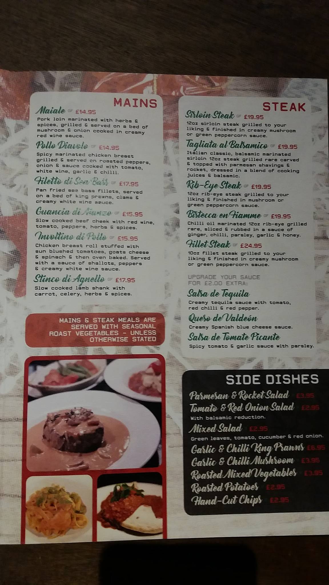Menu at La Rustica Restaurant & Wine Bar, Doncaster